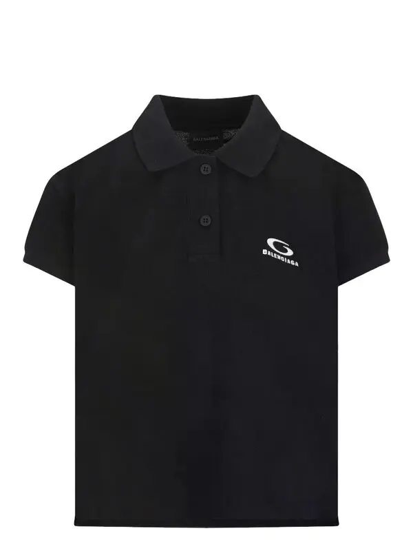 Balenciaga Logo-embroidered Polo Shirt - Black