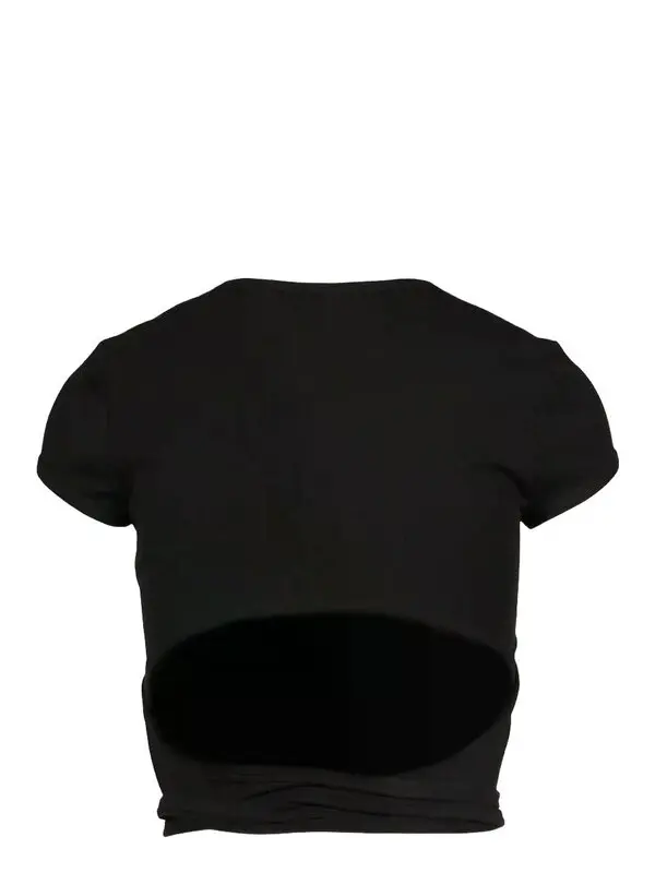 DIESEL® Ribbed Texture T-shirt With D Logo Plaque - Grey