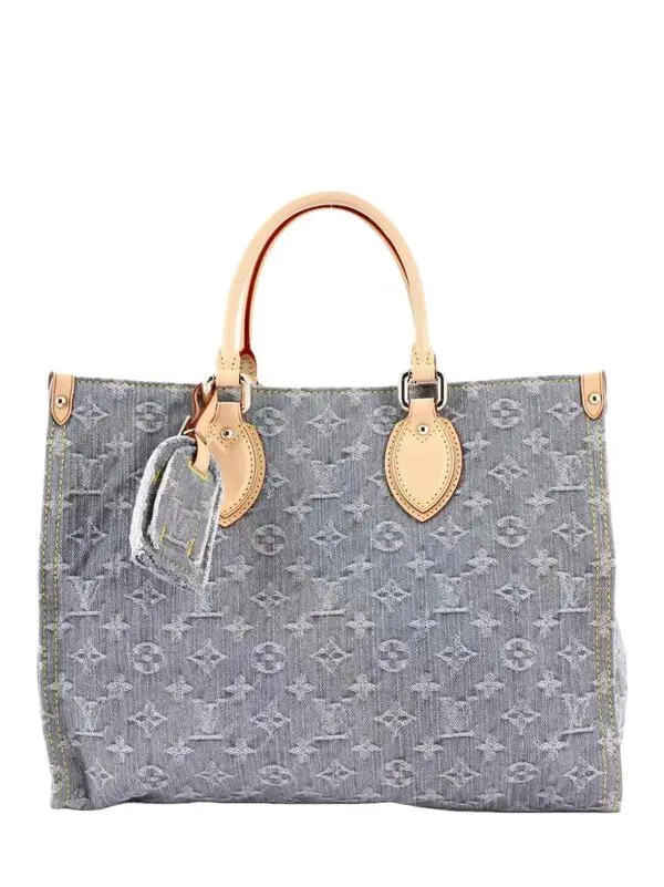 LOUIS VUITTON Onthego Monogram Denim Mm Tote Bag - Grey