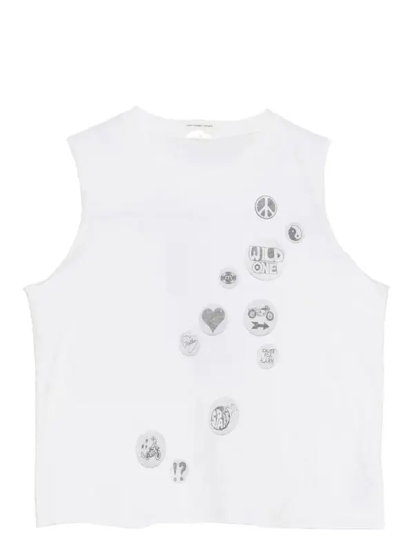 MOTHER Graphic-print Sleeveless Top - White