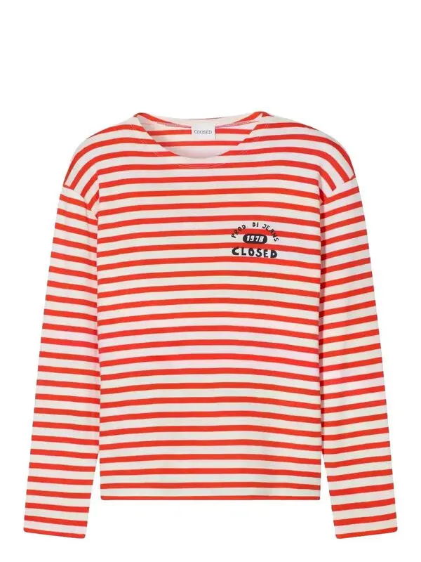 Closed Striped Long-sleeved T-shirt - White