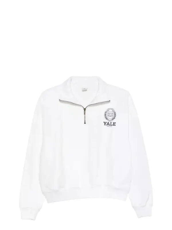 SPORTY & RICH Essie Zip Graphic-print Sweatshirt - White