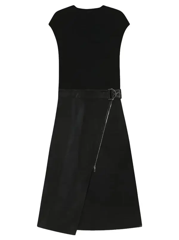 BOSS Wrap Dress With Zip Detail - Black