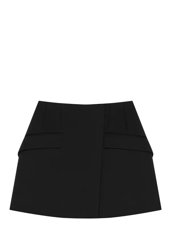 Givenchy Mini Skirt In Grain De Poudre Wool - Black