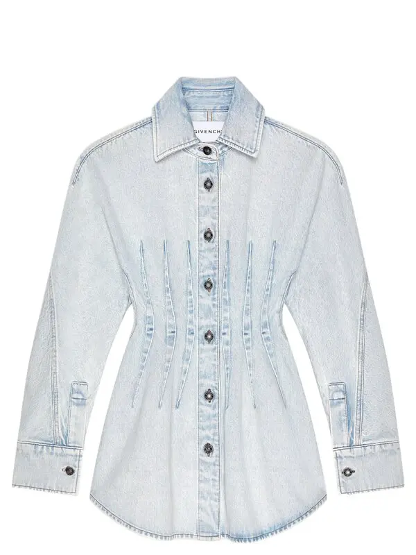 Givenchy Cocoon Denim Mini Dress - Light Blue