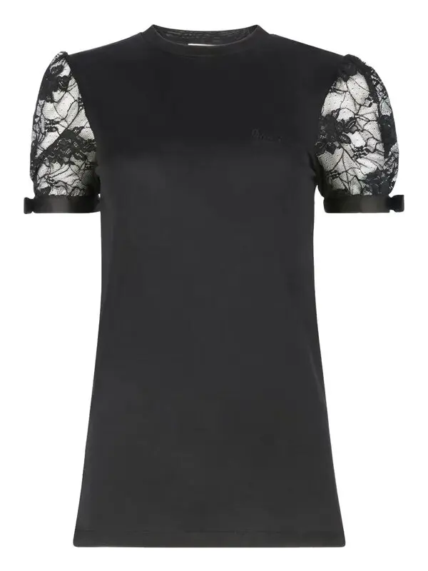Nina Ricci Lace-embroidered T-shirt - Black