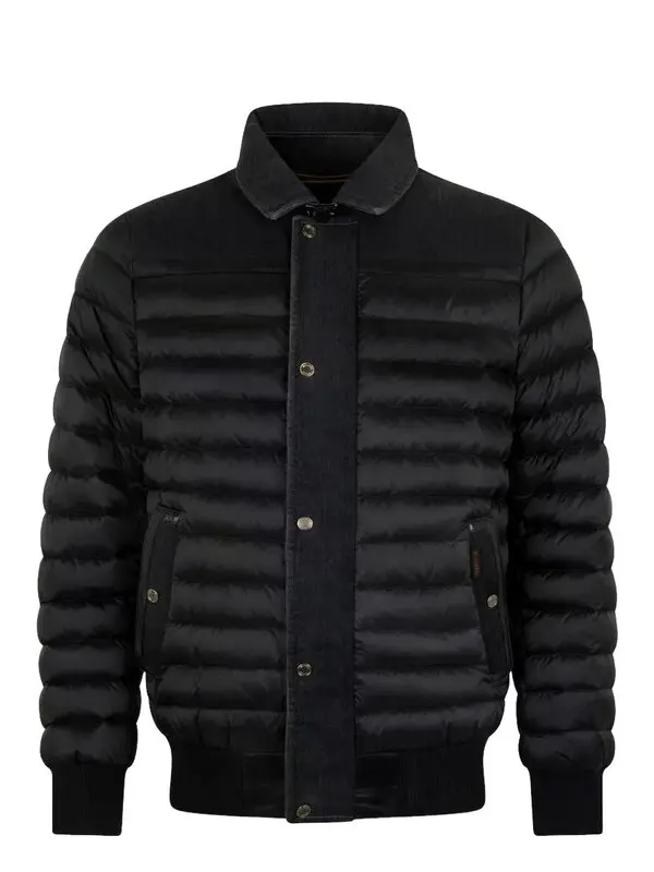 MOORER Quilted Bomber Jacket - Black