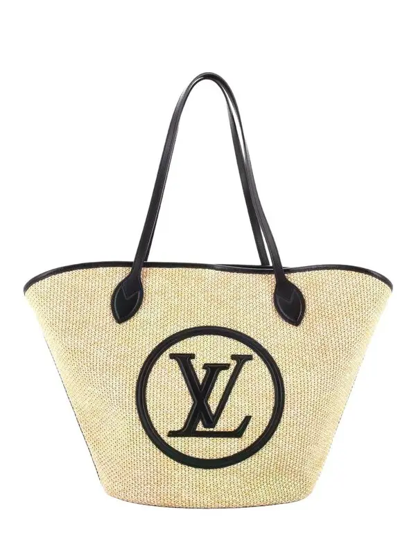LOUIS VUITTON Saint Jacques Nm Raffia And Leather Shoulder Bag - Neutrals