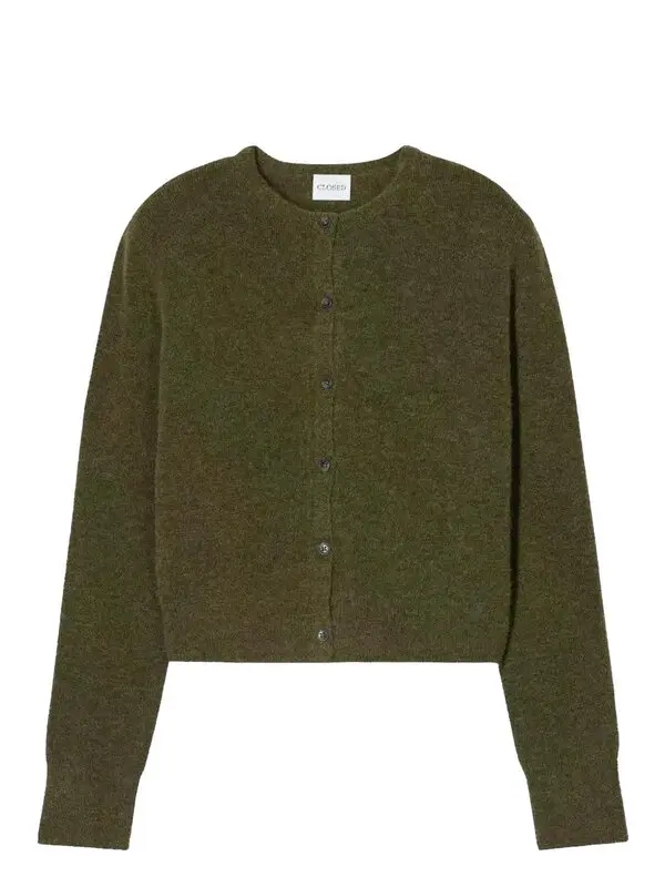 Closed Crew-neck Cardigan - Green
