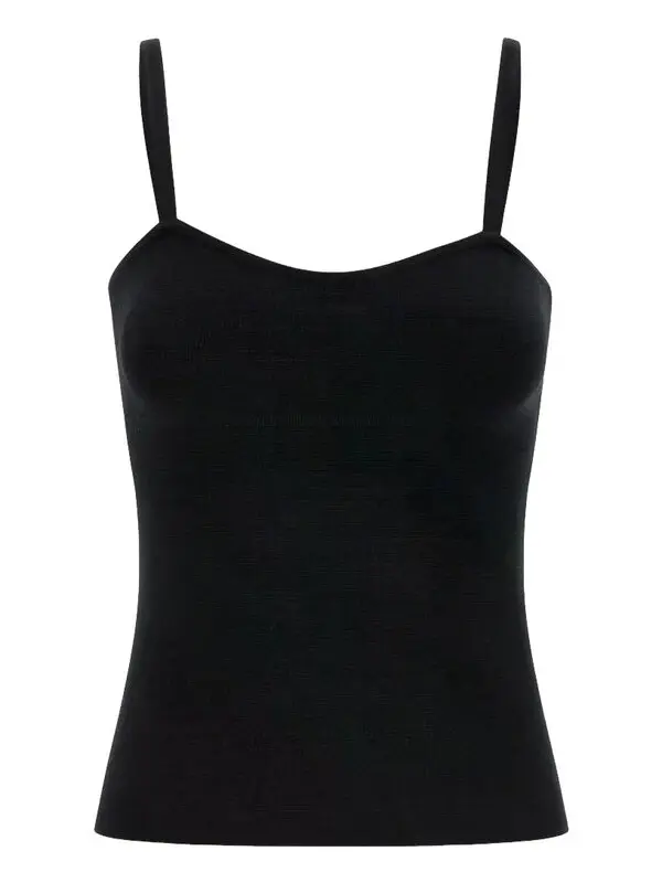 Max Mara Sweetheart-neck Top - Black
