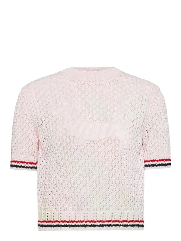 Thom Browne Pointelle-stitch T-shirt - Pink