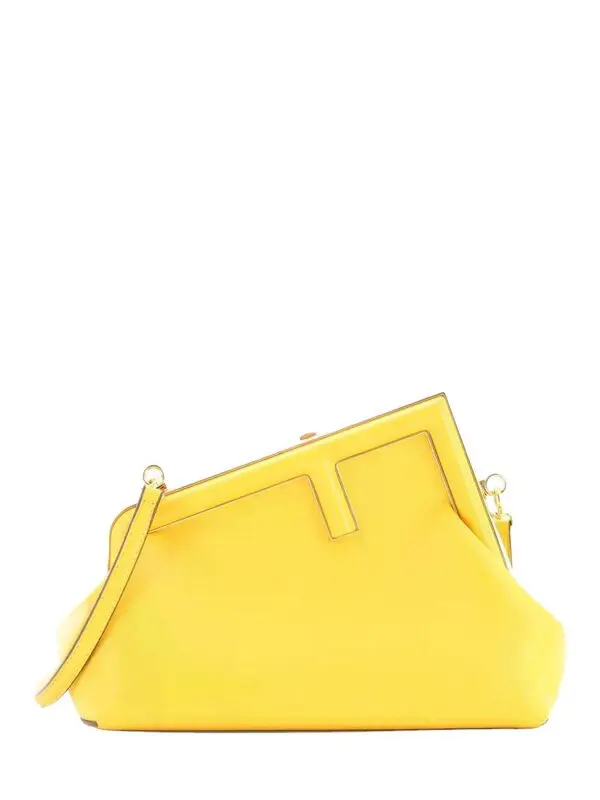 Fendi First Bag Leather Clutch - Yellow
