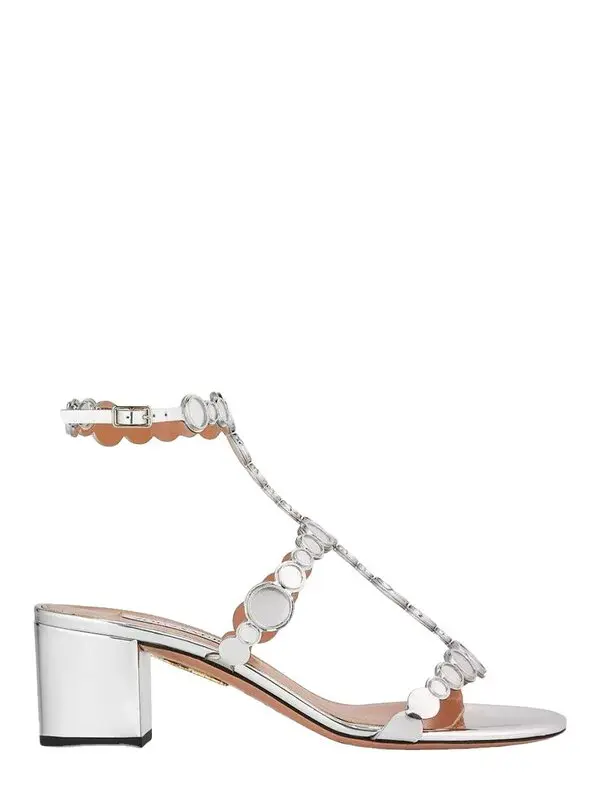 AQUAZZURA Circle-embellished Sandals - Silver