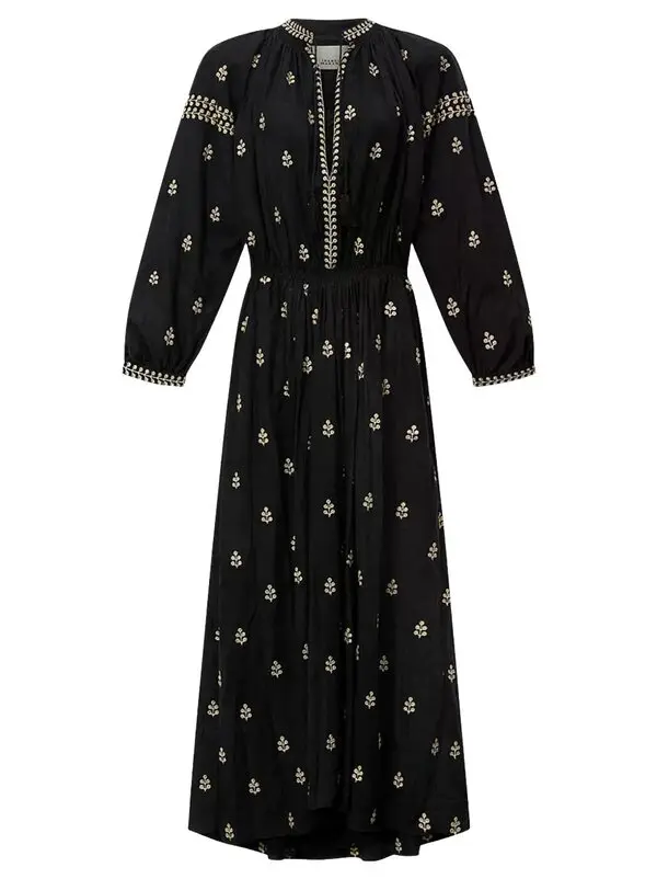 Isabel Marant Maxi Embroidered Dress - Black