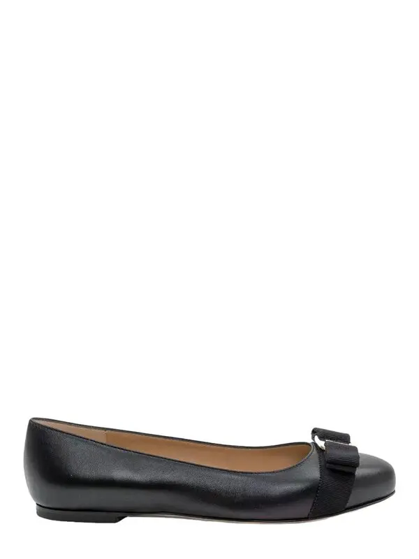 FERRAGAMO Varina Bow-detail Ballet Flats - Black