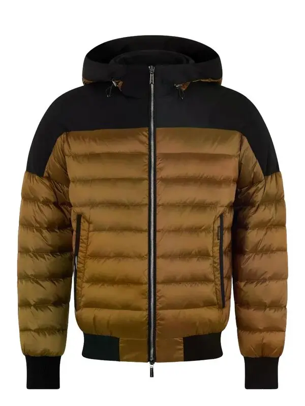 MOORER Quilted Hooded Jacket - Brown