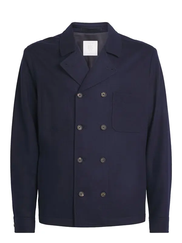 Eleventy Wool Pea Coat - Blue