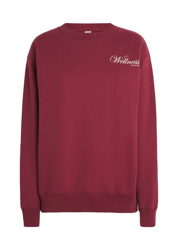 SPORTY & RICH Cotton Soho Sweatshirt - Burgundy