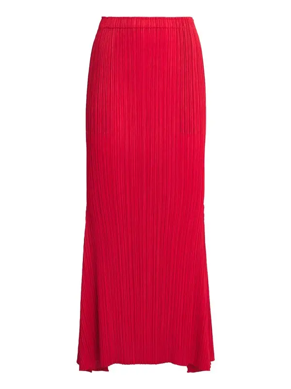 Issey Miyake Pleated Midi Skirt - Red