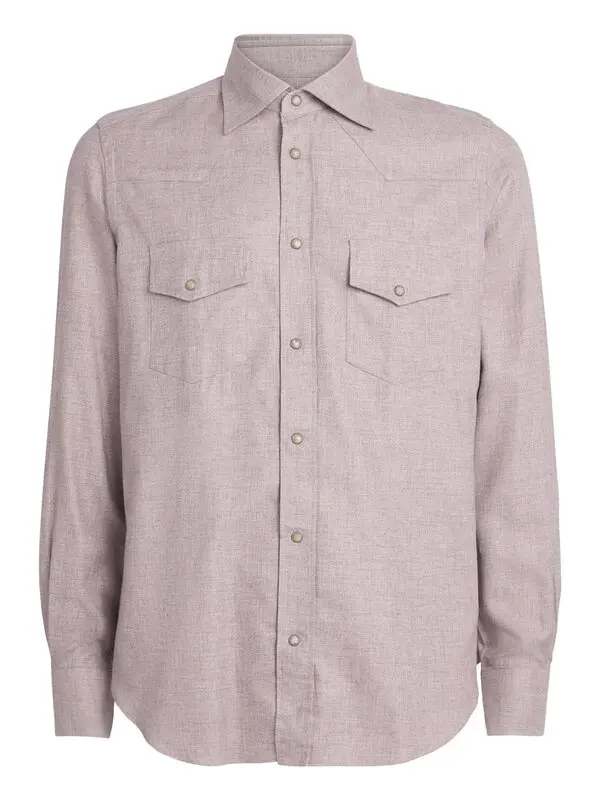 Eleventy Cotton-cashmere Texas Overshirt - Purple