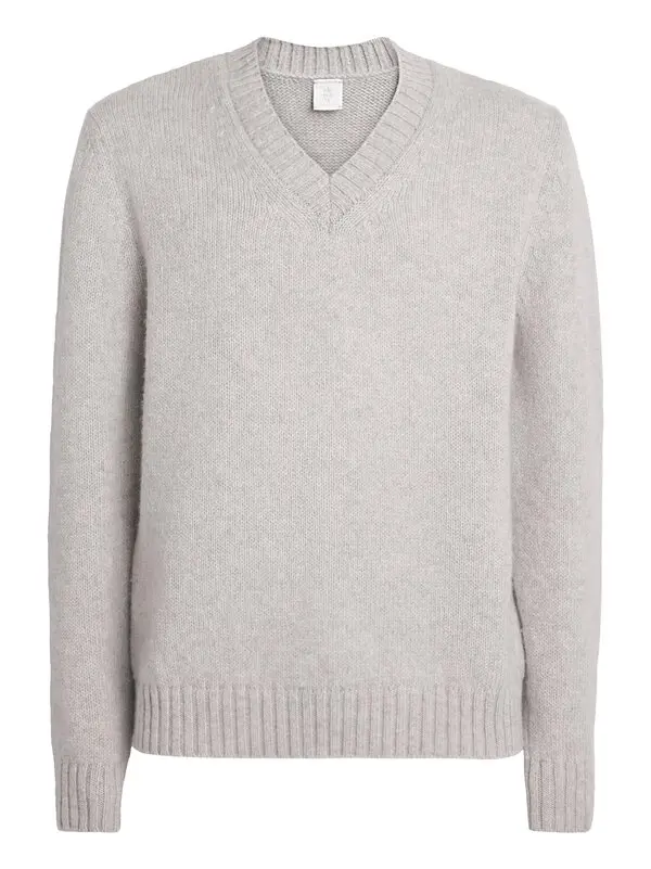 Eleventy Wool V-neck Sweater - Grey