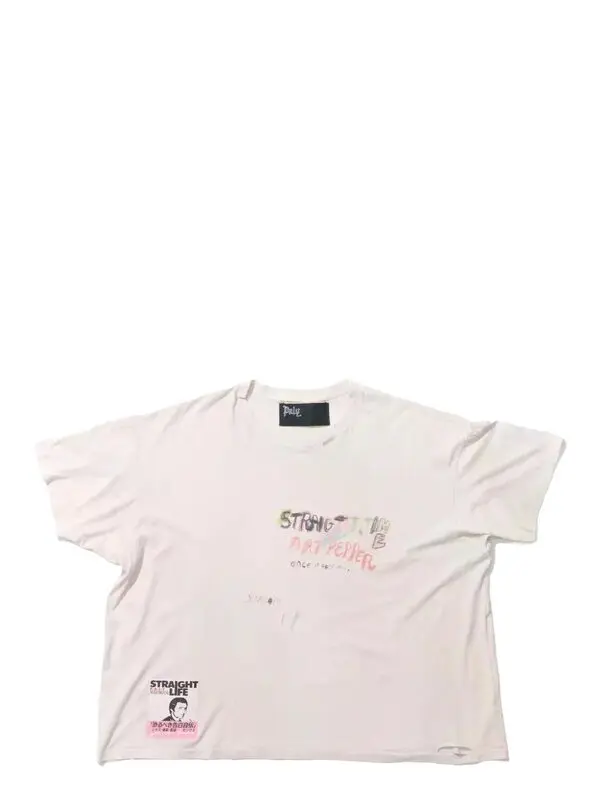 PALY Distressed Graphic Print T-shirt - White