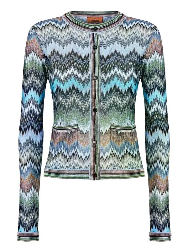 Missoni Button-fastening Patterned Cardigan - Blue