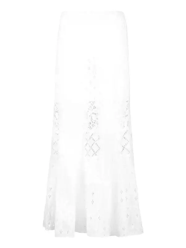 Temptation Positano Lace-detail Midi Skirt - White