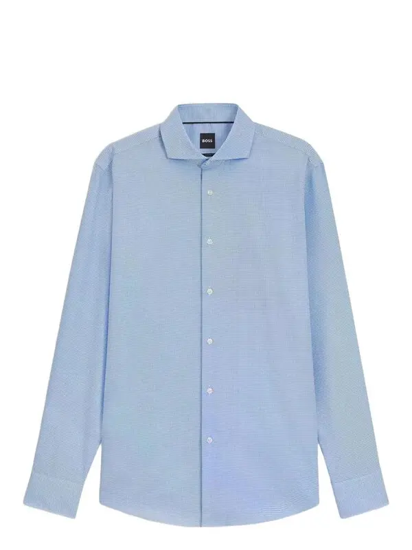 BOSS Patterned Long-sleeved Shirt - Blue