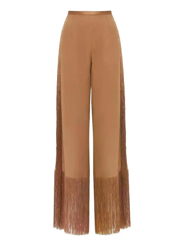 TALLER MARMO Nevada Fringed-hem Trousers - Brown