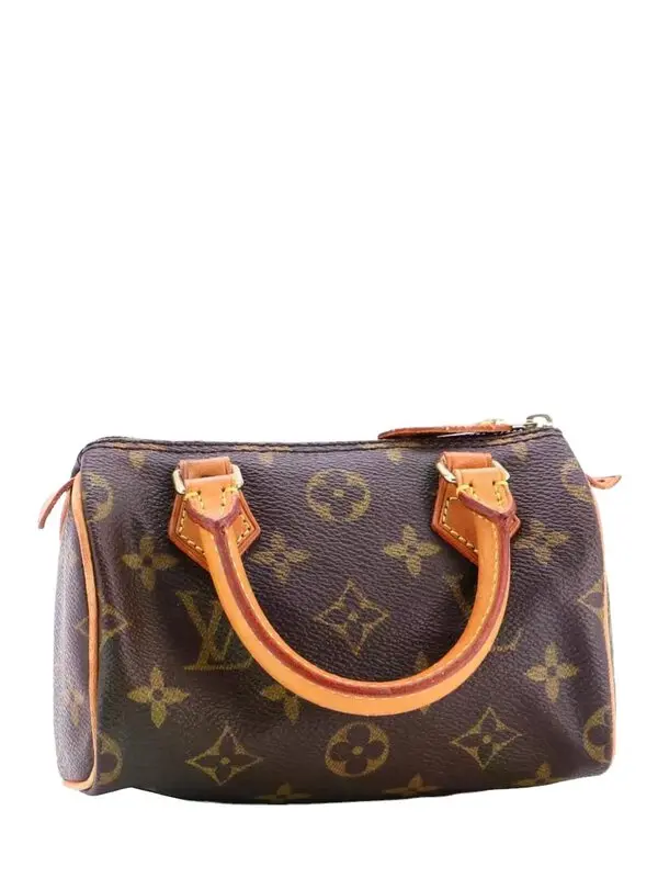LOUIS VUITTON Speedy Mini Hl Handbag Monogram Canvas Satchel - Brown