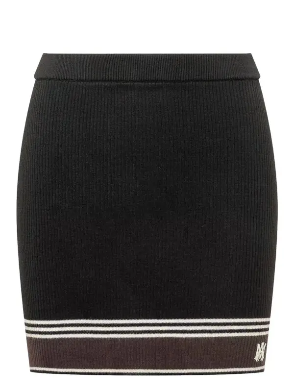 Amiri Stripe-detail Mini Skirt - Black