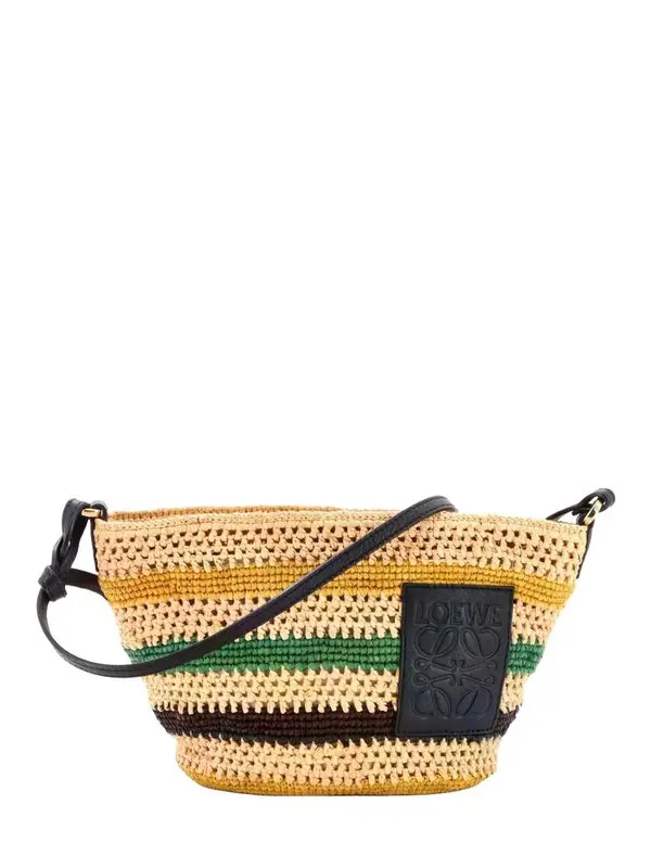 Loewe Pochette Woven Raffia Crossbody Bag - Multicolour