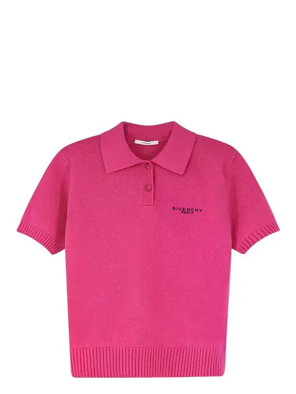 Givenchy Logo-embroidered Polo Top - Pink