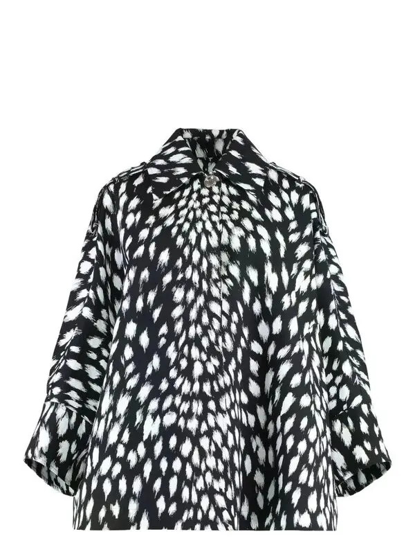 Givenchy Printed Cocoon Trench Coat - Black