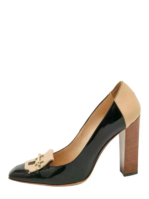 TOD'S Square-toe Block-heel Pumps - Black