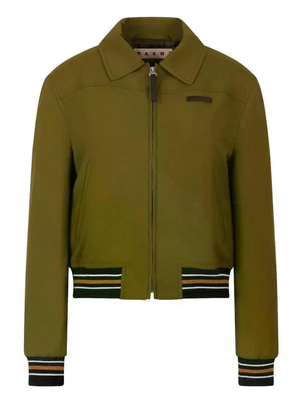 Marni Striped Ribbed Jacket - Green