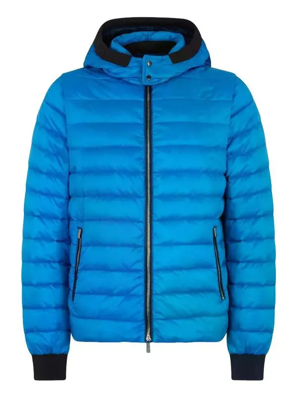 MOORER Padded Hooded Jacket - Blue