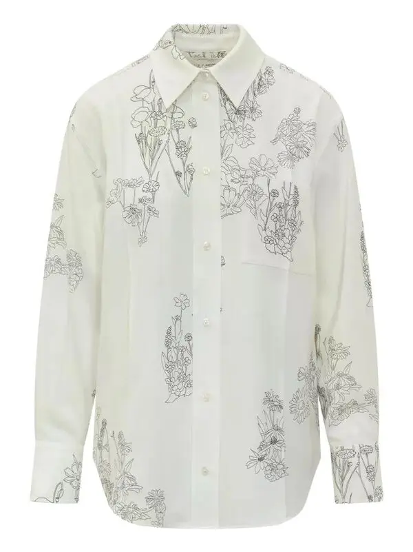 Victoria Beckham Floral Pyjama Shirt - Neutrals