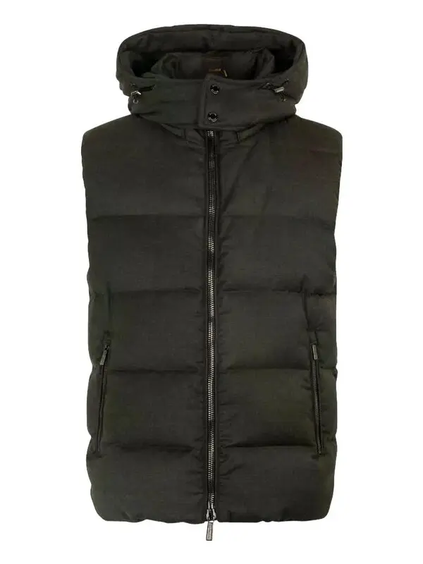 MOORER Hooded Down Gilet - Grey