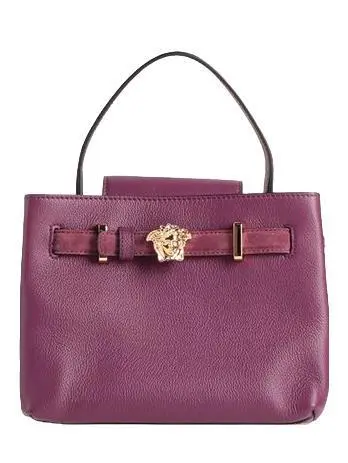 Versace Handbag In Calfskin Leather - Purple