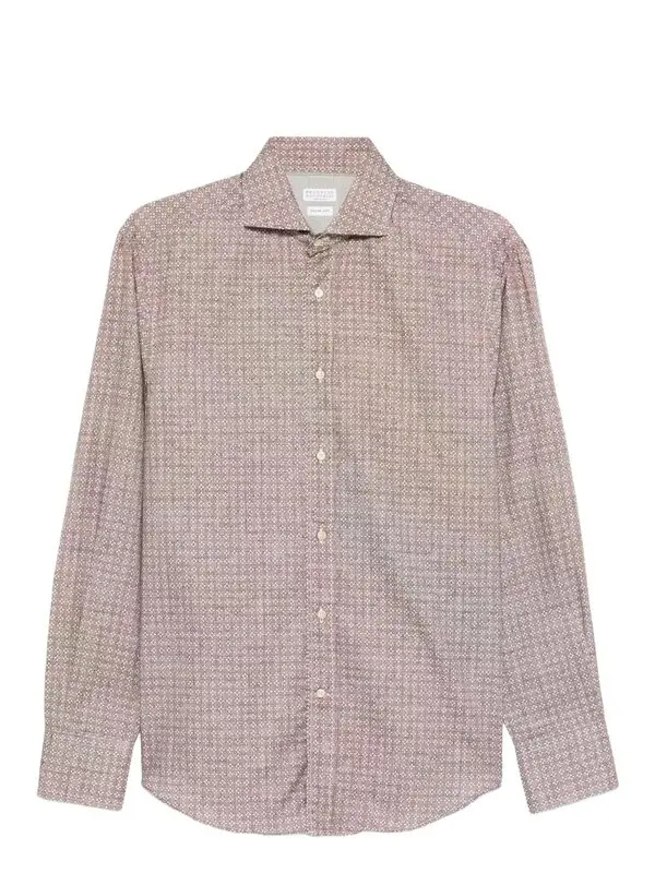 Brunello Cucinelli Patterned Shirt - Brown
