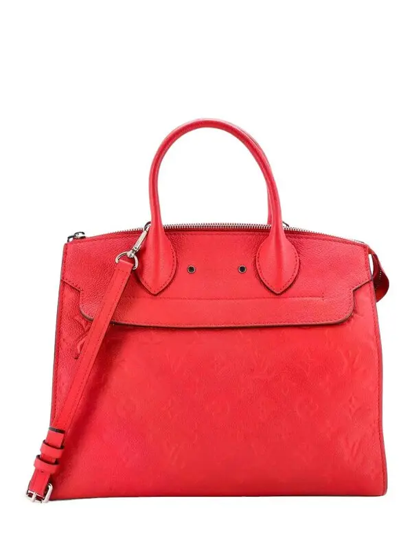 LOUIS VUITTON Pont Neuf Mm Monogram Empreinte Satchel - Red