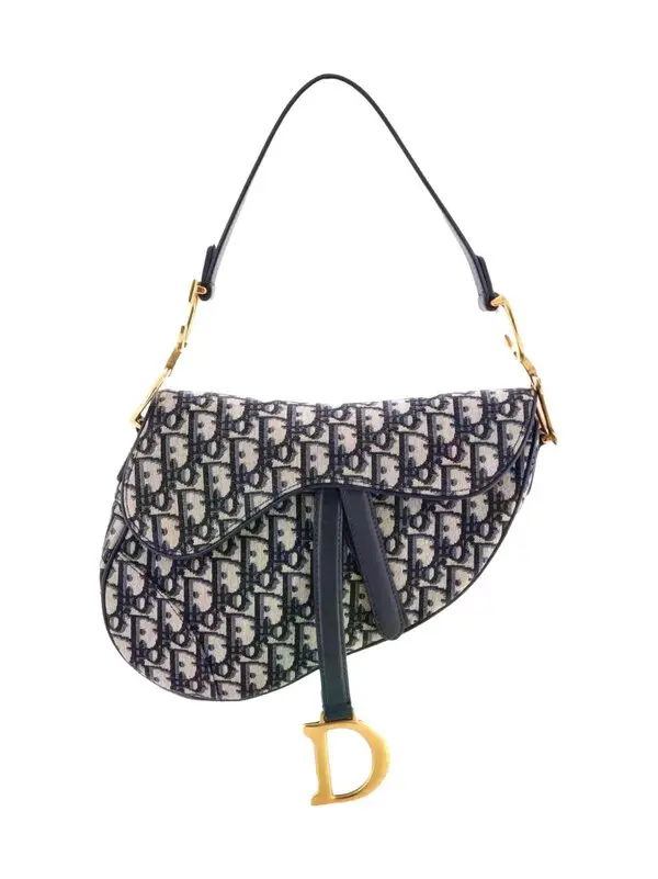 Dior Saddle Handbag Oblique Canvas Medium - Blue