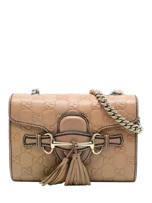 Gucci Mini Sissima Emily Crossbody Bag - Brown