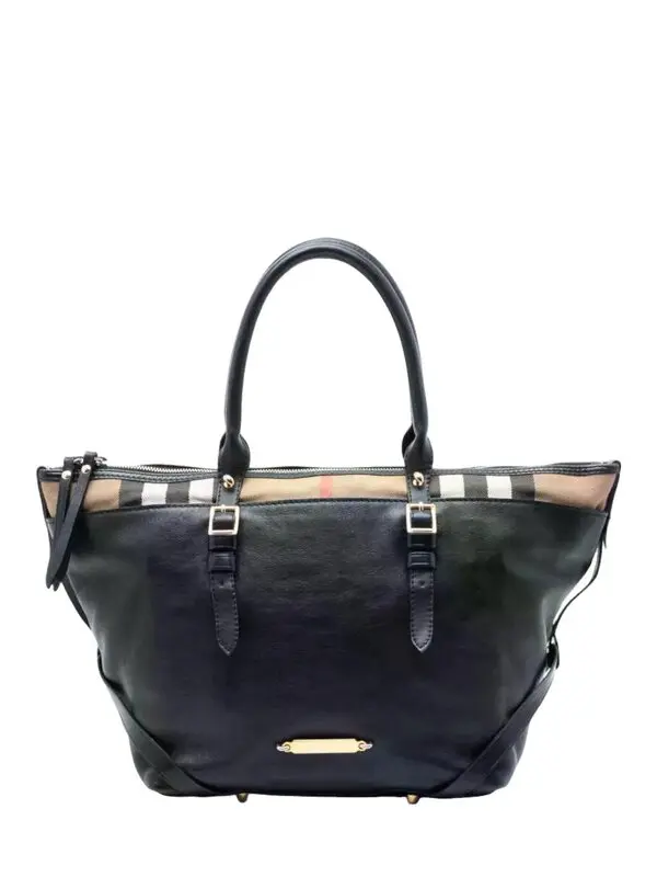 Burberry House Check Trimmed Salisbury Tote Bag - Black