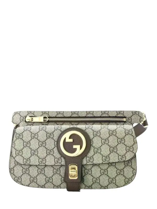 Gucci Blondie Flap Pocket Gg Coated Canvas Belt Bag - Brown