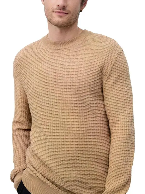 BOSS Textured Knitted Sweater - Neutrals