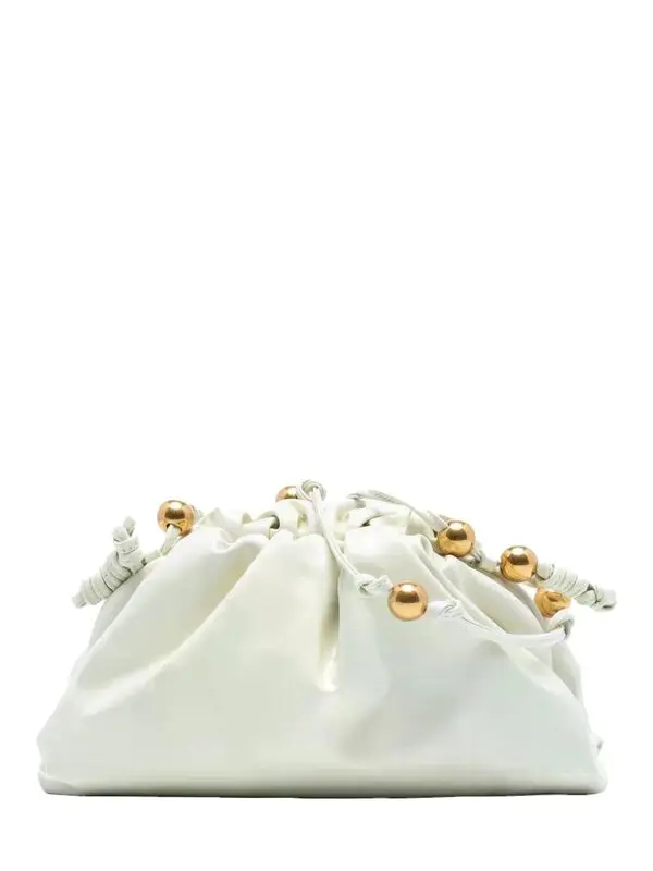 Bottega Veneta The Mini Pouch Crossbody Bag With Beaded Strap - White