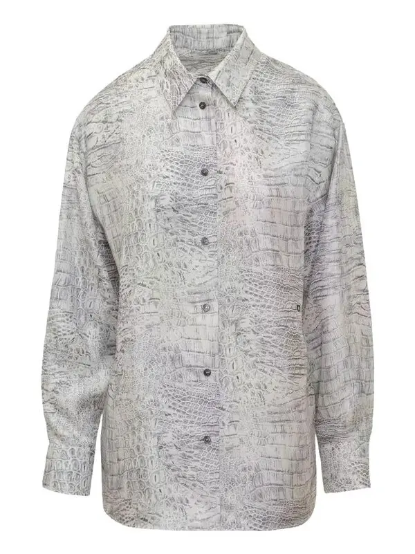 FERRAGAMO Animal-print Shirt - Neutrals